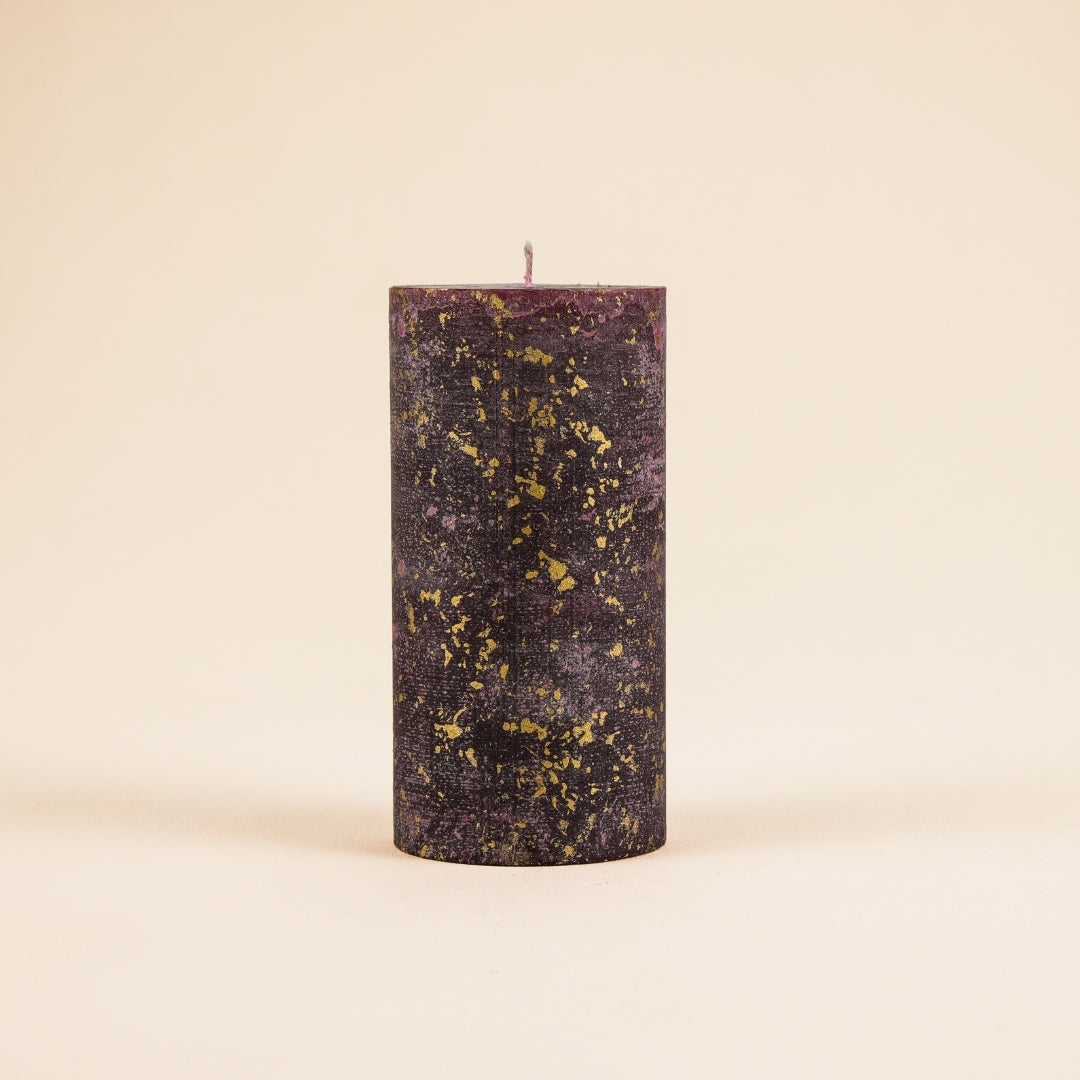 Figgy Pudding, Gold Marbled Pillar Candle– St Eval