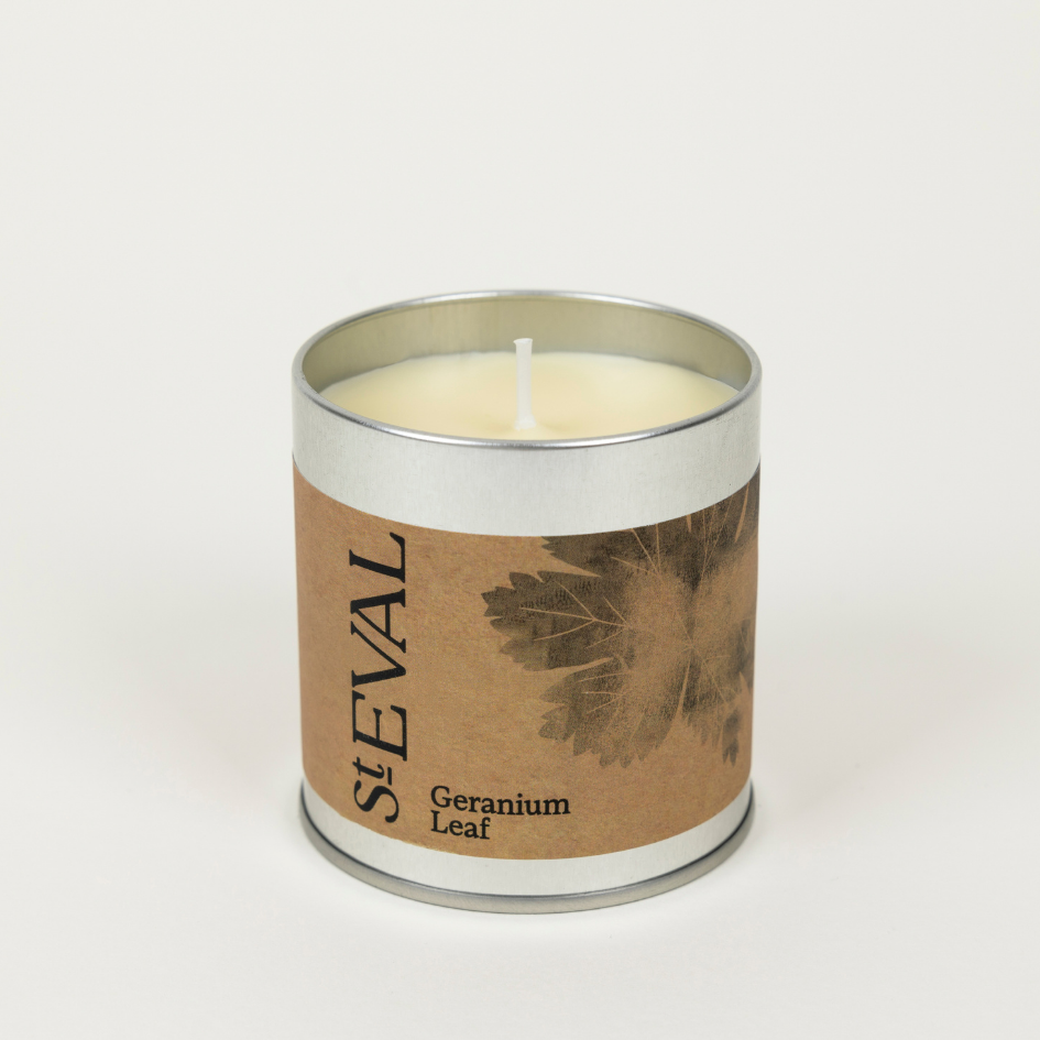 Geranium Leaf, Scented Tin Candle – ST. EVAL